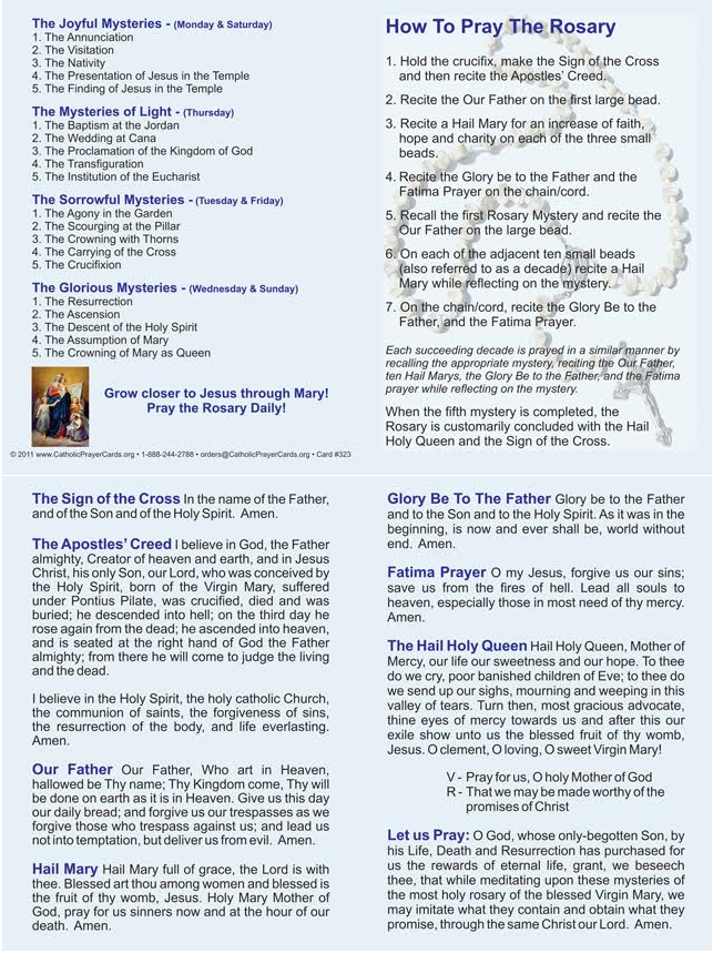 How to Pray the Rosary Fold-over Card – Catholic Book & Gift Store