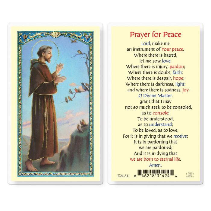 Saint Francis Prayer for Peace Prayer Card – Catholic Book & Gift Store