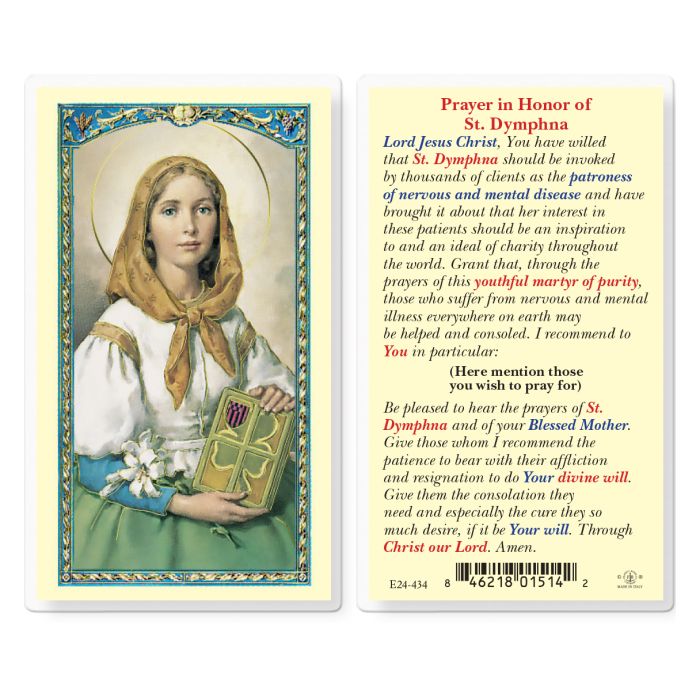 Prayer in Honor of Saint Dymphna Holy Card – Catholic Book & Gift Store