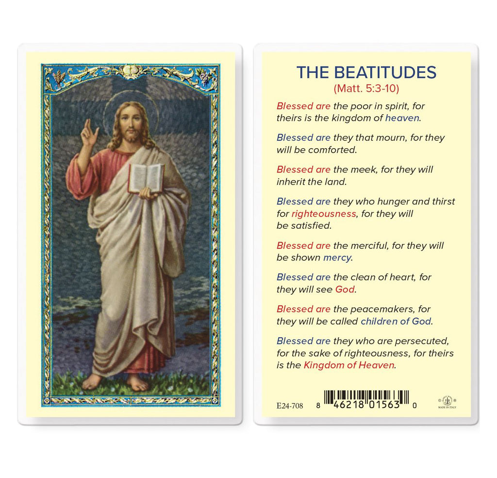 The Beatitudes Prayer Card – Catholic Book & Gift Store