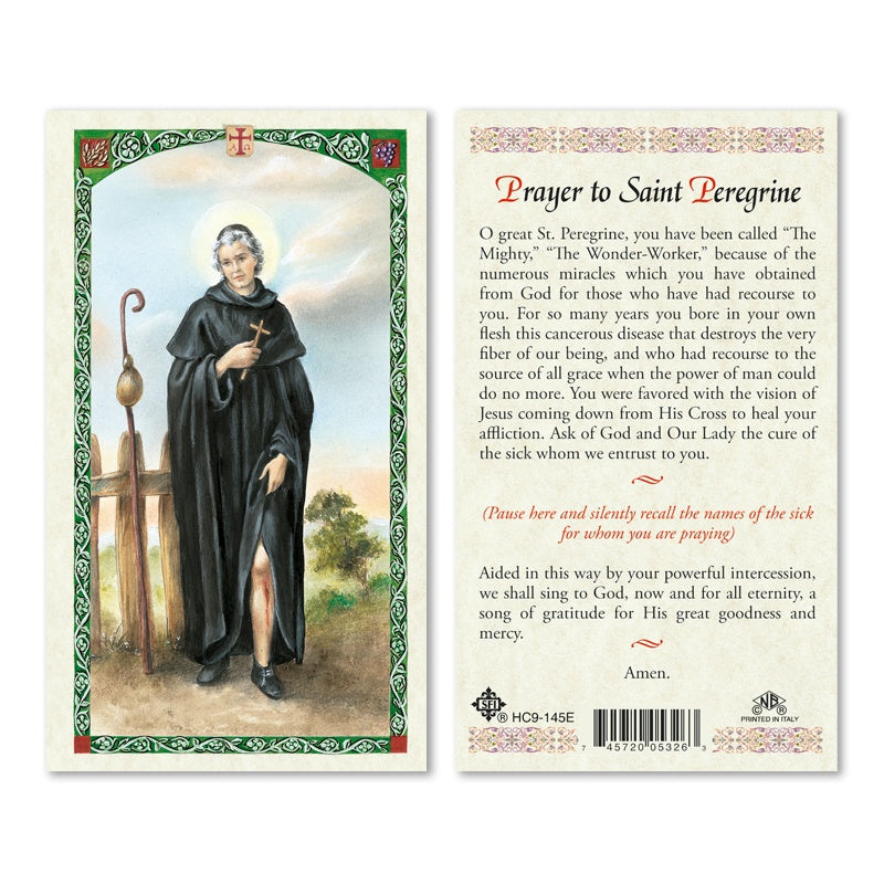 St Peregrine Laminated Prayer Card – Catholic Book & Gift Store