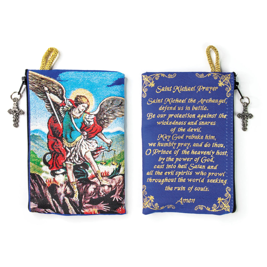 Woven Tapestry Pouch/St Michael with Prayer – Catholic Book & Gift Store