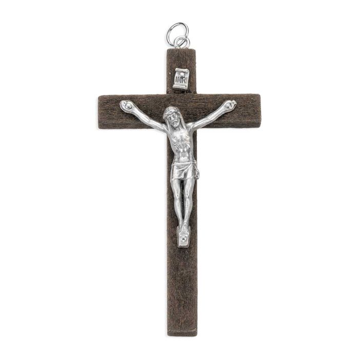 Traditional Brown Wood Crucifix with Metal Corpus – Catholic Book ...