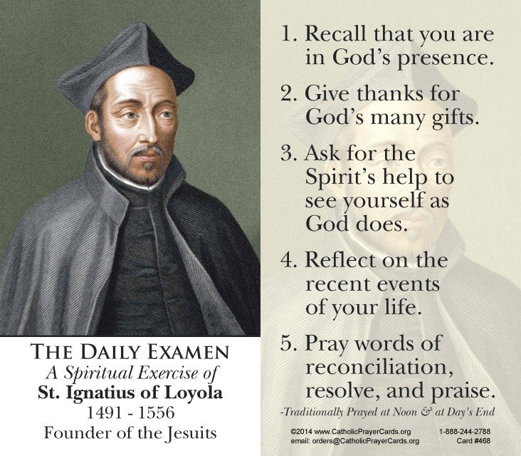 St. Ignatius of Loyola - Daily Examen Prayer Card – Catholic Book ...