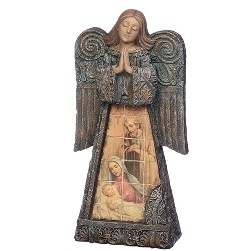 Stone Angel with Holy Family – Catholic Book & Gift Store