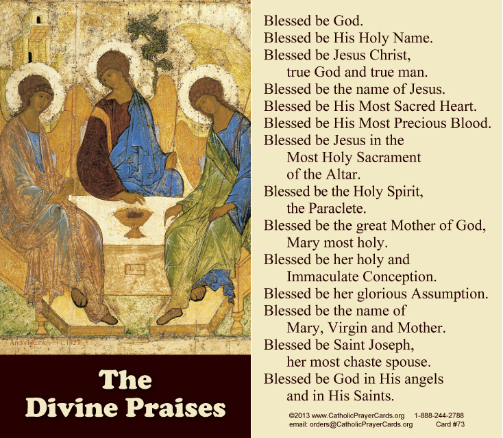 Divine Praises Prayer Card – Catholic Book & Gift Store