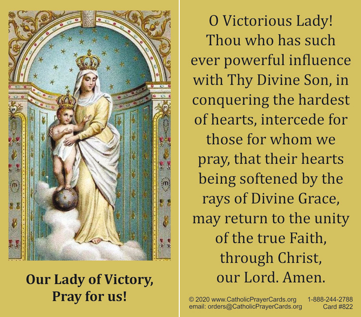 Our Lady of Victory Prayer Card – Catholic Book & Gift Store