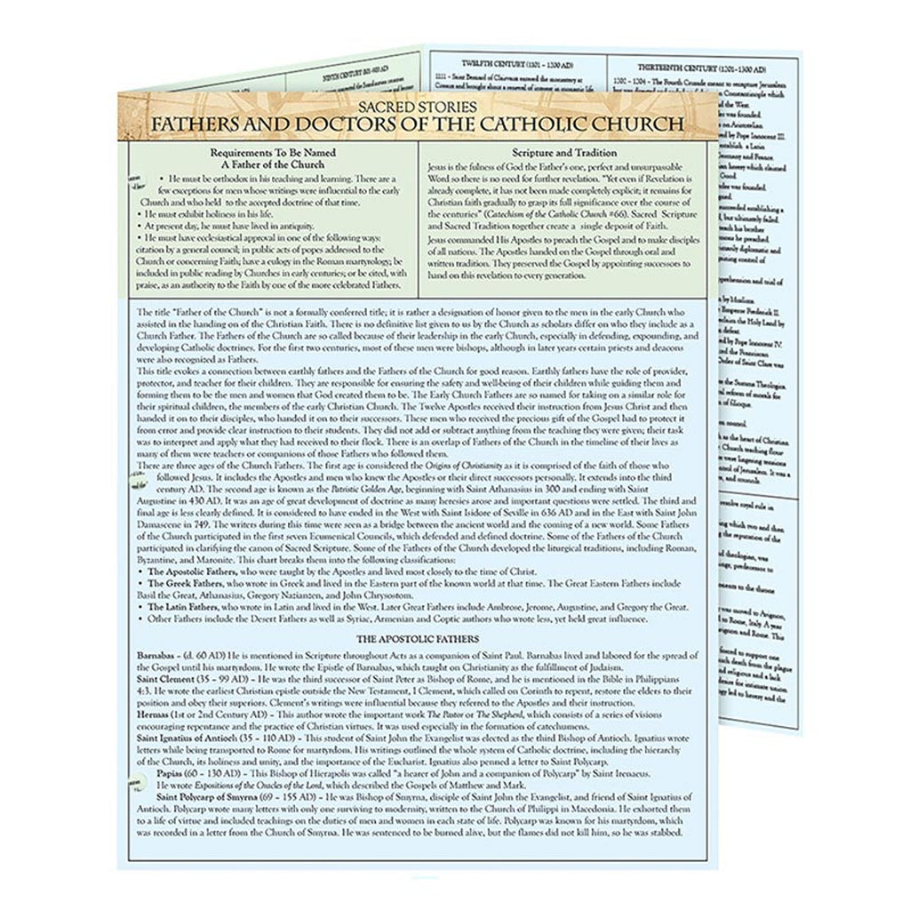 Sacred Stories Trifold Chart - Fathers And Doctors Of The Catholic Chu ...