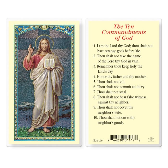 The Ten Commandments Christs Blessing Holy Card – Catholic Book & Gift ...