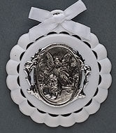 WHITE GUARDIAN ANGEL CRIB MEDAL - 43086 – Catholic Book & Gift Store