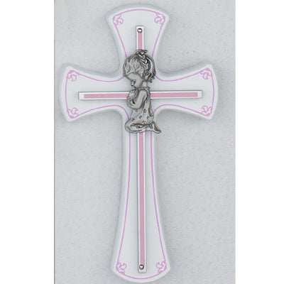 7" GIRL CROSS ON WHITE WOOD - 73-11 – Catholic Book & Gift Store