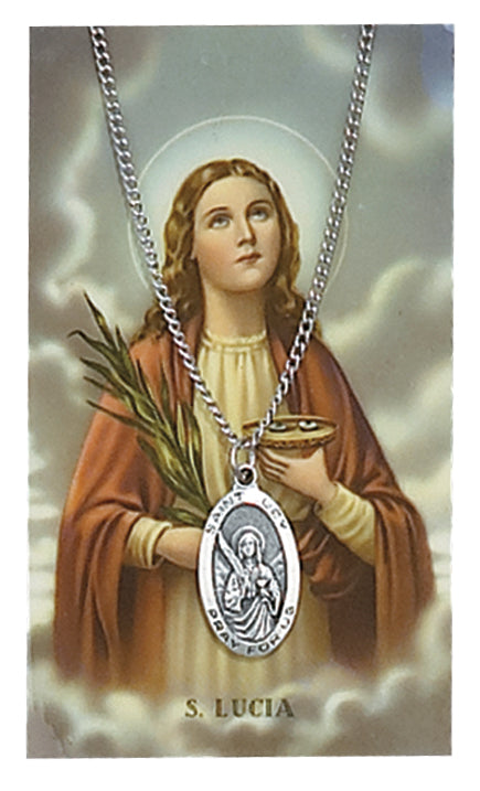 ST LUCY PRAYER CARD/PEWTER MEDAL - PSD500LU – Catholic Book & Gift Store