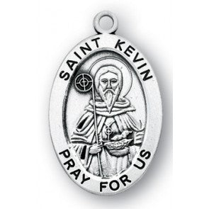 STERLING/LG OVAL ST KEVIN MEDAL - S260324 – Catholic Book & Gift Store
